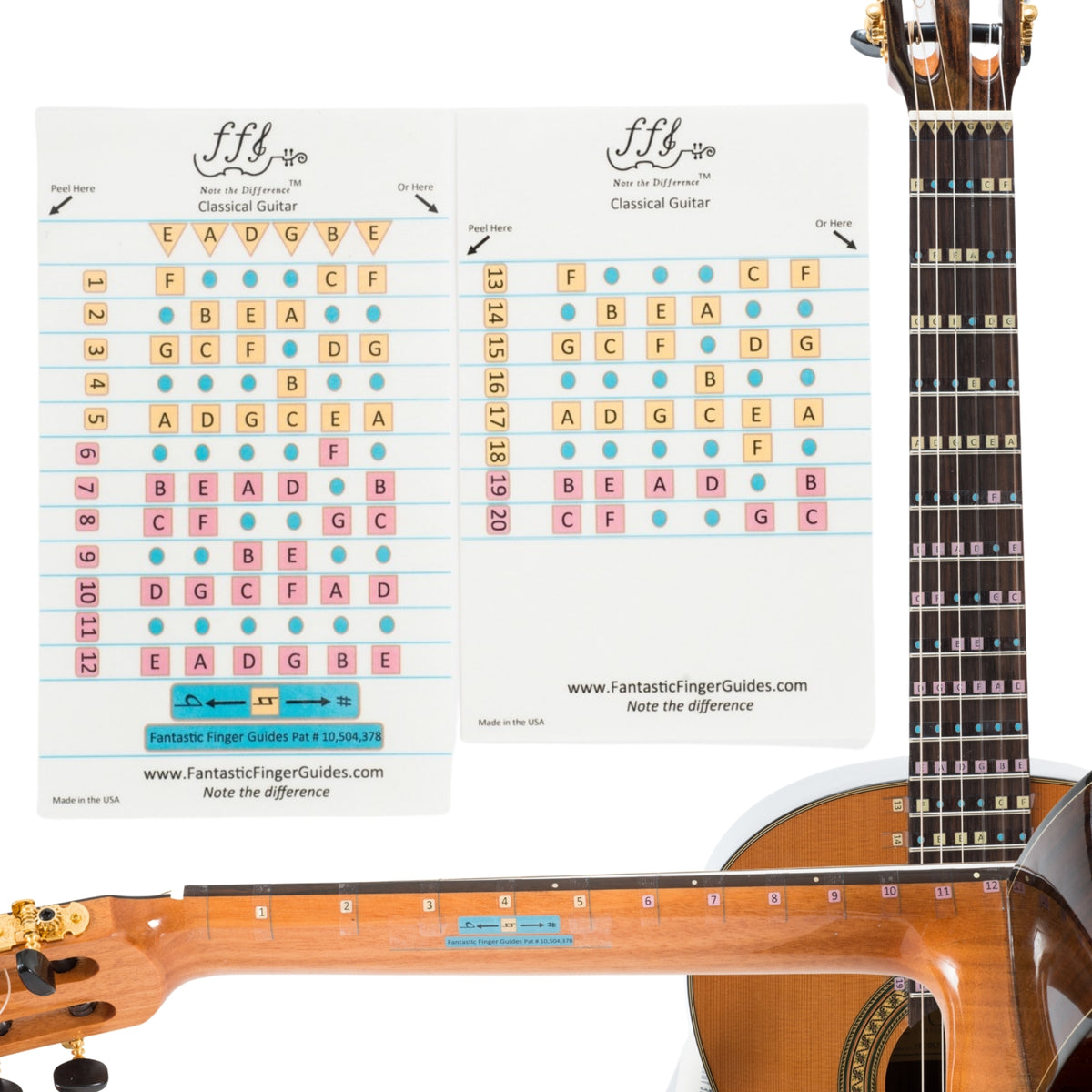 Classical Guitar Fretboard Stickers - Fantastic Finger Guide ...